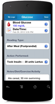 Mobile Diabetes Management App : keep track of your blood sugar levels